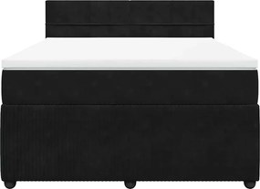 Box spring postel s matrací černá 160x200 cm samet 3287784