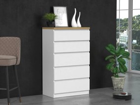 TP Living Komoda ARTISAN M5 bílá - 5 šuplíků