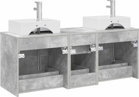 Sada koupelnových skříněk 3 ks Betonově šedá 3405846