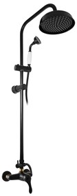 Slezák - RAV Vodovodní baterie sprchová LABE s hlavovou a ruční sprchou L081.5/7CMATZ Barva: Černá mat/zlatá, Rozteč připojení (mm): 150