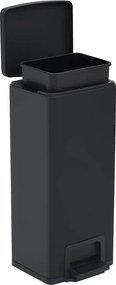 Odpadkový koš s pedálem 30 l černý nerezová ocel 149573