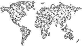 Naše originální Mapa světa - dřevěný obraz na stěnu  od 2opice.cz Materiál: ČERNÝ EBEN, Velikost (mm): 1400 x 770