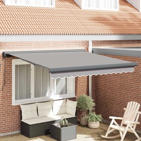 Stahovací markýza Světle šedá 300 x 250 cm Plátno a hliník 3330101