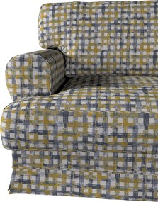 Potah na pohovku IKEA Ekeskog rozkládací barva modrá látka pletený vzor, vzorované