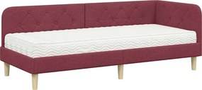 Rohový rám postele Víno Červené 80 x 200 cm textil 3394104