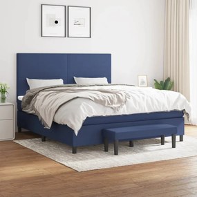 Box spring postel s matrací modrá 160x200 cm textil 3136451