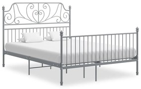 Rám postele šedý kov 140 x 200 cm - Default Title