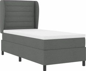Postel s boxspringem s matrací Tmavě šedá 80 x 200 cm textil 3340467