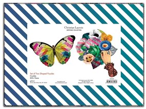 Galison Tvarové puzzle Christian Lacroix Motýl a Kytice v sadě