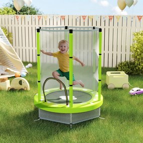 AIYAPLAY dětská trampolína se sítí pro bezpečnost, pro vnitřní i venkovní použití, 3-6 let, zelená