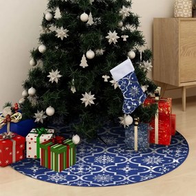vidaXL Luxusní podložka pod vánoční stromek s punčochou 122 cm [330276] Barva: Modrá