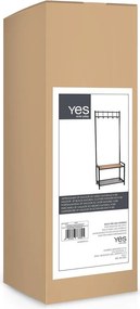 Černá/v přírodní barvě kovová předsíňová sestava 64,5x180x37,5 cm Haldor – Yes Everyday