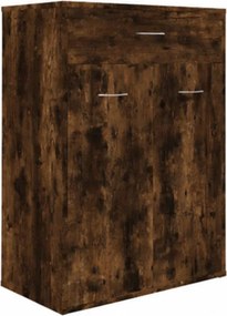 skříňka na boty, botník, 1 zásuvka, 2 dvířka, dřevo, 85x61x36 cm, kouřový dub, Dekorino BB20260064