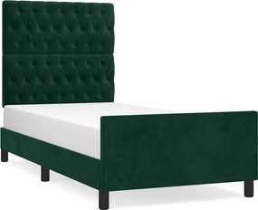 Rám postele bez matrace tmavě zelená 90 x 190 cm samet 3125913