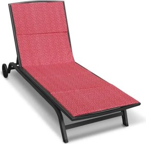 Bellatex Polstr na plážové lehátko potah na zip 55x195 cm Kytička červená