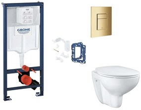 Grohe Rapid SL - Set předstěnové instalace, klozetu, sedátka SoftClose, tlačítka Skate Cosmopolitan a sady pro vhazování tablet, Cool Sunrise SANI11BB4154