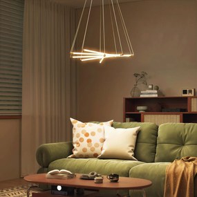 Stropní svítidlo LED, 50 W, 5 nastavitelných světelných trubic, přizpůsobitelné, stropní svítidlo do obývacího pokoje, jídelny, kuchyně, zlatá+bílá
