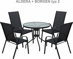 Kondela Židle, stohovatelná, tmavě šedá/černá, ALDERA