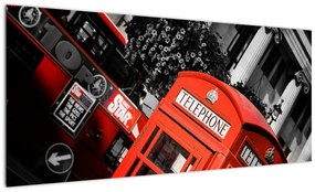 Londýnská telefonní budka - moderní obrazy (100x40cm)