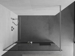 Mexen Kioto, sprchová zástěna Walk-In Walk-in 115 x 200 cm, 8mm čiré sklo, chromový profil + věšák na ručníky s poličkou, 800-115-121-01-00