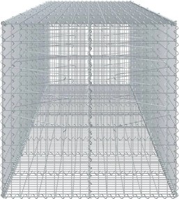 Gabionový koš s víkem 450 x 100 x 100 cm pozinkované železo 3295197