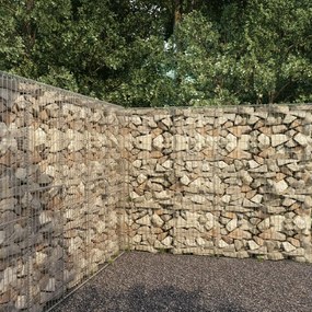 Gabionová zeď s víkem pozinkovaná ocel 300 x 50 x 200 cm 145090