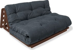 Marior Home  Rozkládací futonové křeslo / pohovka Layti - 140 cm / Grafitová / Ořech olejovaný