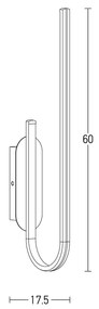 Zambelis 1936 nástěnné stmívatelné LED svítidlo černé, 18W, 3000K, 60cm