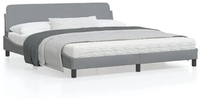 Rám postele s čelem světle šedý 180x200 cm textil