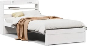 Rám postele s čelem bílý 75 x 190 cm masivní borovice 3306721