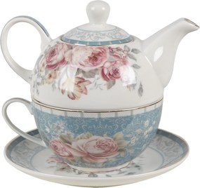 Porcelánový Tea for one Peony Rosé - 16*10*14 cm / 400 ml / 250 ml