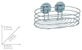 WENKO 18775100-Polička TURBO-LOC RUND STAHL 23,5x13,5 cm lesk. chrom