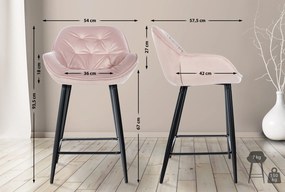 Sada 2 barových židlí Gibson samet – růžová