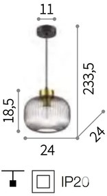 Ideal Lux Závěsné svítidlo MINT-2 SP1, ø 24 cm Barva: Zelená