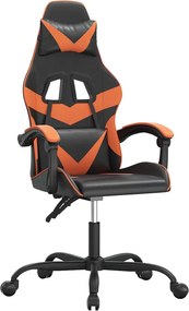 Herní židle černá a oranžová umělá kůže 3143848