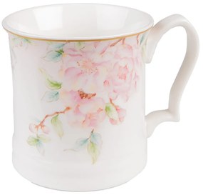 Porcelánový hrnek s růžovými květy Rosa - 13*9*9 cm / 414 ml