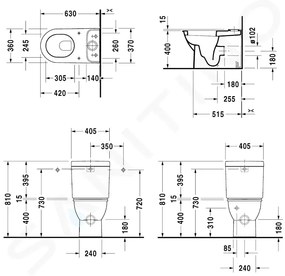 DURAVIT - Darling New WC kombi mísa, Vario odpad, bílá (2138090000)