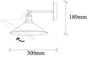 Nástěnná lampa Berceste VIII černá