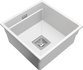Gamma Decor 4445, 1-komorový granitový dřez 440x450x215 mm, bílá, GMA-ZLE000133