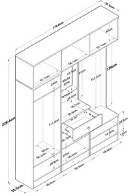 Předsíňová sestava Ewa White and Walnut