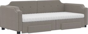 Válenda s přistýlkou a zásuvkami taupe 90 x 200 cm textil 3197691
