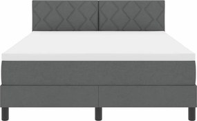 Postel s boxspringem s čelo Tmavě šedá 140 x 190 cm textil 3338763