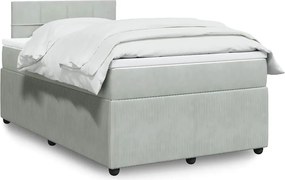 Box spring postel s matrací světle šedá 120 x 200 cm samet 3290010