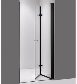 BPS-koupelny Zalamovací otočné sprchové dveře HYD-JSD01 100 černá/transparent pro instalaci do niky