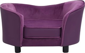 Pohovka pro psy vínová 69 x 49 x 40 cm plyš a umělá kůže 171035
