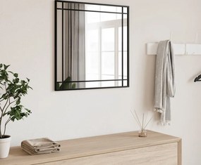 vidaXL Nástěnné zrcadlo černé 60 x 60 cm čtverec železo [358635]