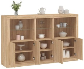 Příborník s LED osvětlením dub sonoma 162 x 37 x 100 cm 3209144