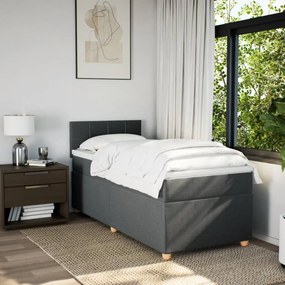 Box spring postel s matrací tmavě šedá 90x200 cm textil 3288864
