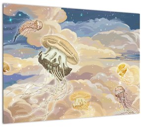 Skleněný obraz - Nebeské medůzy (70x50 cm)