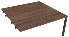 Dvojstůl pracovní řetězící rovný 160×160 cm - Hobis Uni USD 1600 R Dekor stolové desky: ořech, Barva nohou: černá